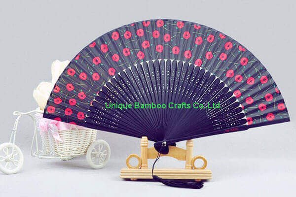 Eco-friendly portable bamboo fan with custom logo - uniquebamboocraft